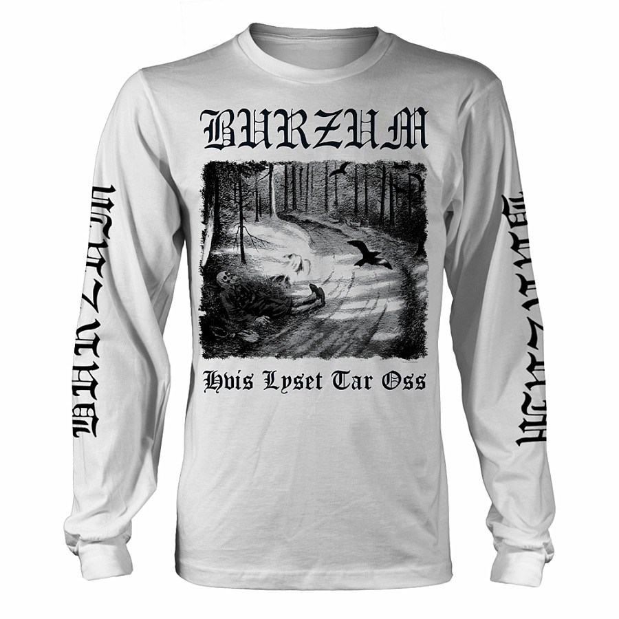 Burzum koszulka d ugi r kaw Hvis Lyset Tar Oss White m skie Musicwear T shirty bluzy